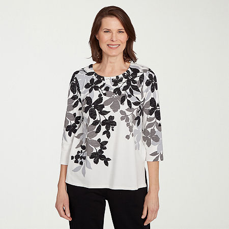 Click here for Alfred Dunner Classics Womens Crew Neck 3/4 Sleeve... prices