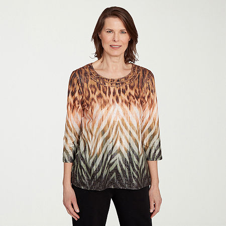 Click here for Alfred Dunner Classics Womens Crew Neck 3/4 Sleeve... prices