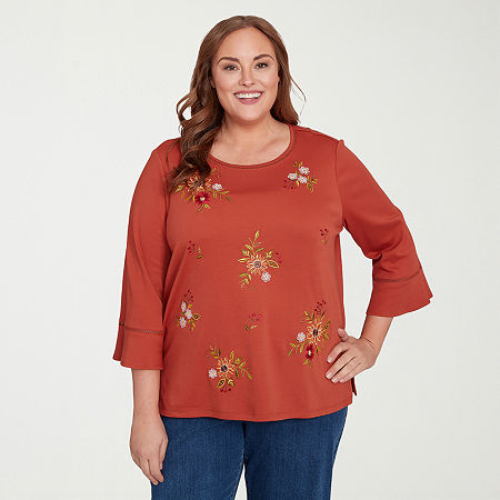 Click here for Alfred Dunner Classics Womens Crew Neck 3/4 Sleeve... prices