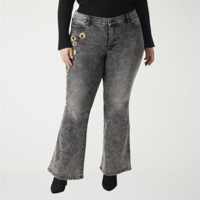 JS Jessica Simpson Womens Plus High Rise Flare Leg Jean, Color: Mesa ...