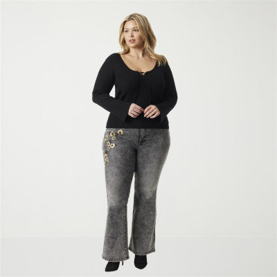 JS Jessica Simpson Womens Plus High Rise Flare Leg Jean, Color: Mesa ...