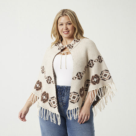 Click here for JS Jessica Simpson Womens Poncho Plus  1x-2x  Whit... prices
