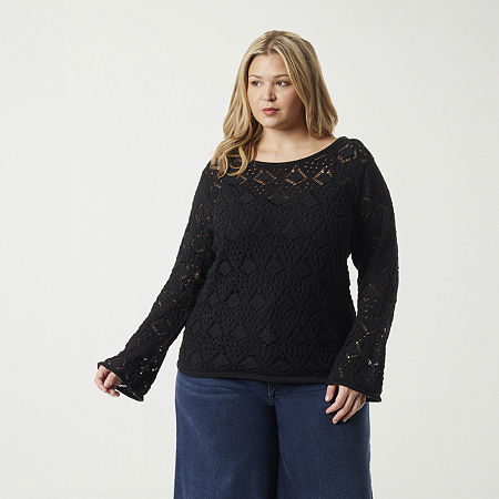 Click here for JS Jessica Simpson Plus Womens Round Neck Long Sle... prices