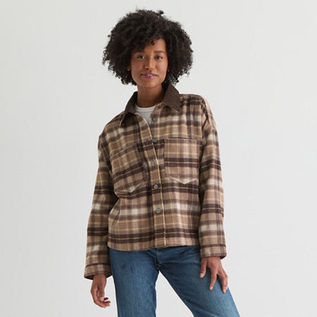 Click here for Arizona Womens Juniors Midweight Shirt Jacket  X-l... prices