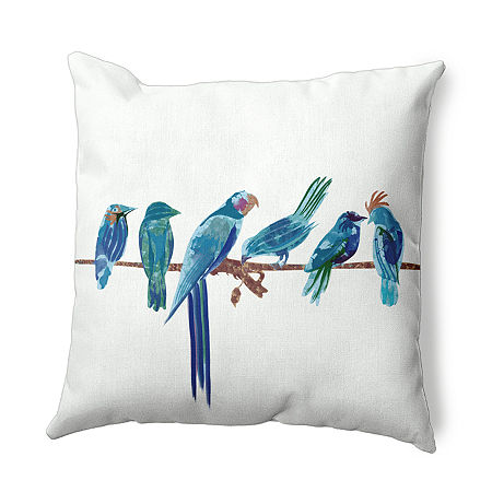 Click here for Morning Birds Square Throw Pillow  One Size  Blue prices