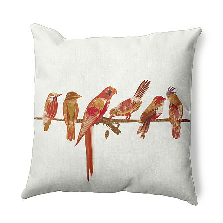 Click here for Morning Birds Square Throw Pillow  One Size  Orang... prices