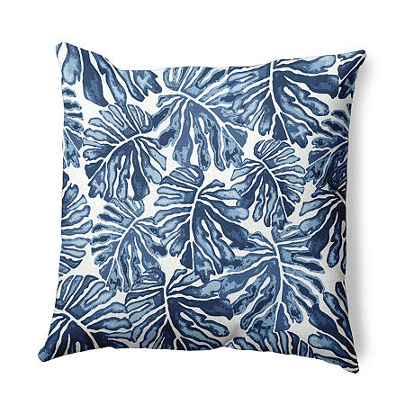Click here for Palm Leaves Square Throw Pillow  One Size  Blue prices