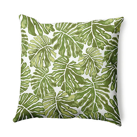 Click here for Palm Leaves Square Throw Pillow  One Size  Green prices