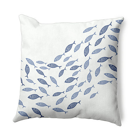 Click here for Escuela Square Throw Pillow  One Size  Blue prices