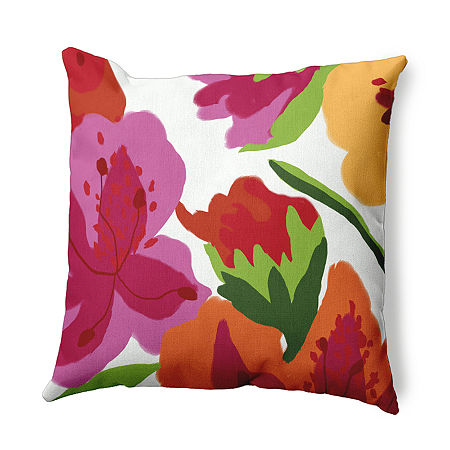 Click here for Tropical Floral Square Throw Pillow  One Size  Pin... prices