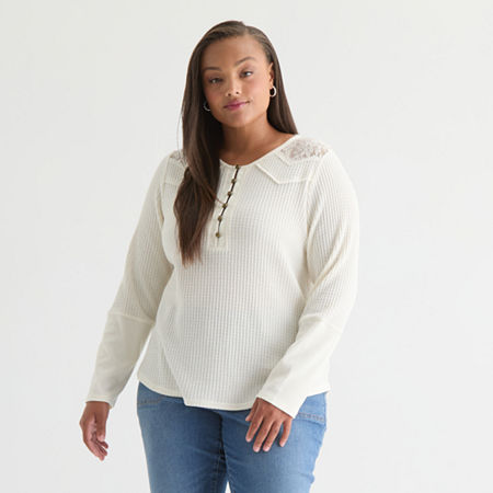 Click here for Frye and Co. Womens Plus Henley Shirt  3x  White prices