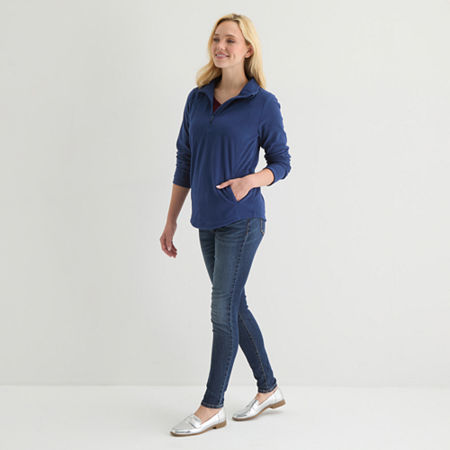 Click here for St. Johns Bay Womens Mock Neck Long Sleeve Quarter... prices