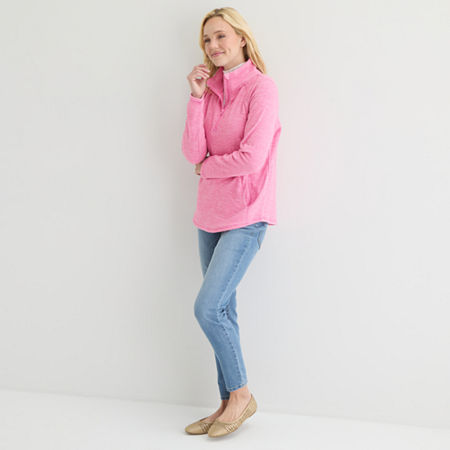 Click here for St. Johns Bay Womens Mock Neck Long Sleeve Quarter... prices