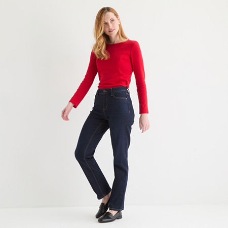 Click here for Liz Claiborne Womens High Rise Straight Leg Jean... prices