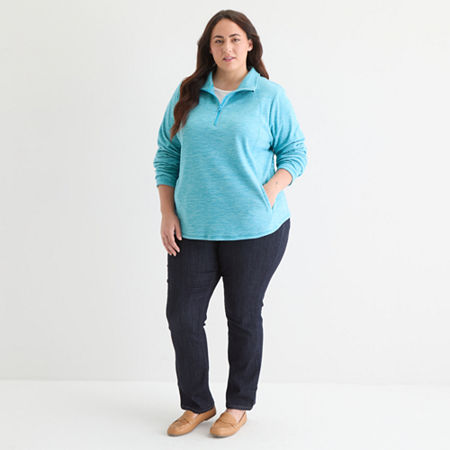 Click here for St. Johns Bay Womens 1/4 Zip Polar Fleece Long Sle... prices
