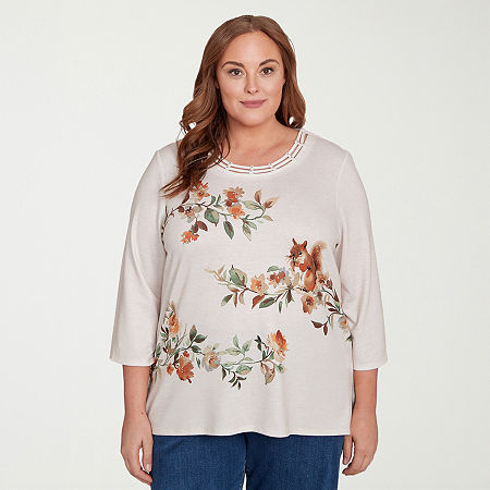 Click here for Alfred Dunner Classics Womens Crew Neck 3/4 Sleeve... prices