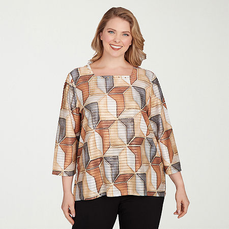 Click here for Alfred Dunner Classics Womens Plus Crew Neck 3/4 S... prices