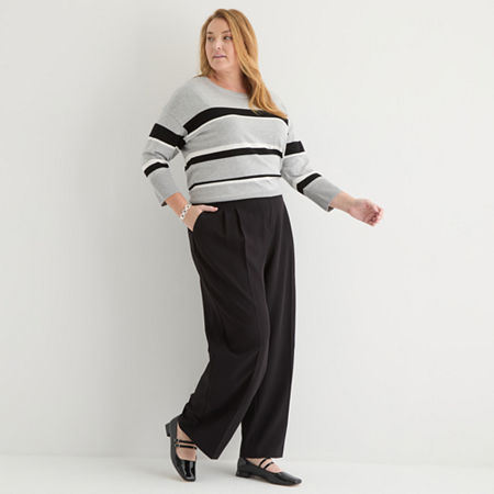 Click here for Liz Claiborne Womens Wide Leg Mid Rise Plus Trouse... prices
