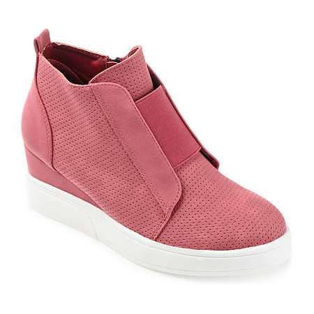 Journee Collection Womens Clara Wedge Sneakers - Pink