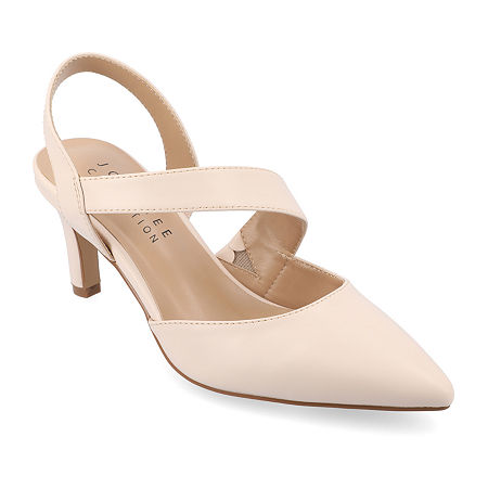 Journee Collection Womens Scarlett Asymmetrical Pointed Toe Pumps - Blush