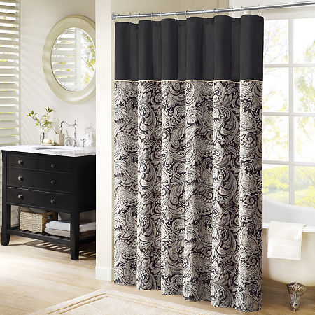 Click here for Madison Park Aubrey Jacquard Beaded Shower Curtain... prices