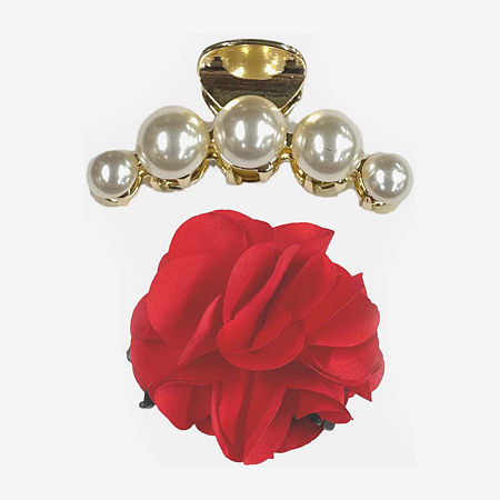 Click here for Bijoux Bar Flower 2-pc. Hair Clip  One Size  Red prices