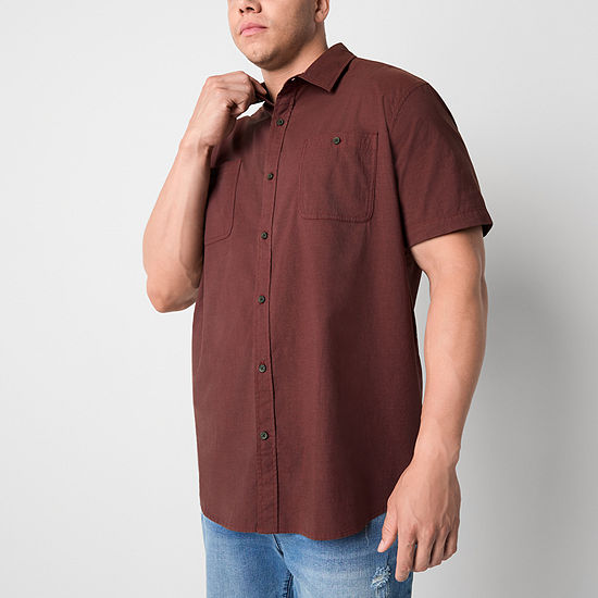 mutual weave Big and Tall Mens Classic Fit Short Sleeve Button-Down Shirt mutual weave Big and Tall Mens Classic Fit Short Sleeve Button-Down Shirt
