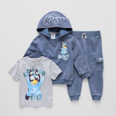 Toddler Boys 3-pc. Fleece Pant Set, Color: Gray Blue - JCPenney