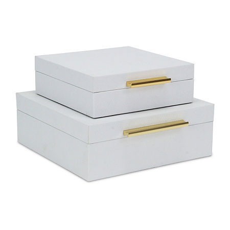 Click here for Cheungs White Faux Snakeskin Square 2-pc. Decorati... prices