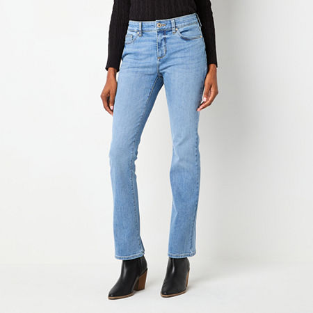 Click here for St. Johns Bay Womens Mid Rise Bootcut Jean  2  Blu... prices