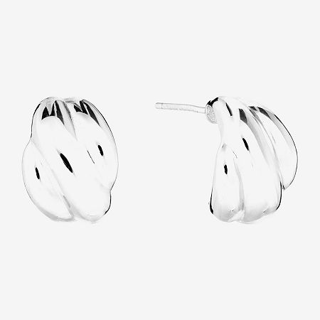 Click here for Womens Sterling Silver 15.2mm Hoop Earrings  One S... prices