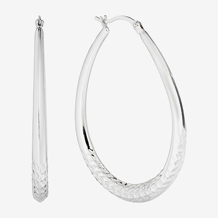 Click here for Womens Sterling Silver 49.5mm Hoop Earrings  One S... prices