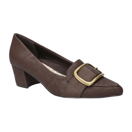 Easy Street Womens Aster Slip-On Pumps - Brown Matte