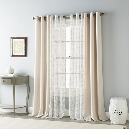 Click here for Stratford Park Cecily Grommet Top Sheer Set of 4 C... prices