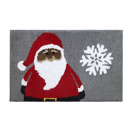 Avanti Jolly SantaHoliday Cotton Bath Rug  20 x 30 - Gray