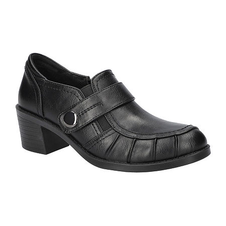 Easy Street Womens Ballad Block Heel Shooties - Black