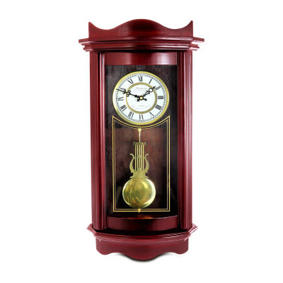 Bedford Clock Collection Weathered Chocolate Cherry Wood Wall Clock ...