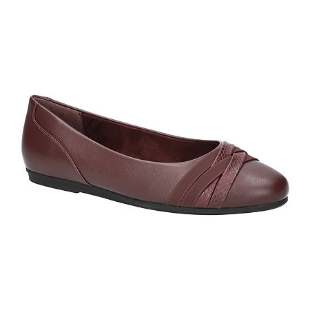 Easy Street Womens Kylie Comfort Ballet Flats - Burgundy