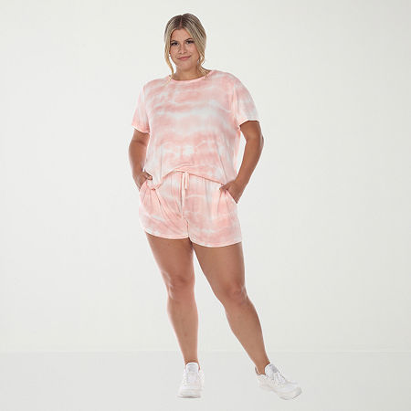 Click here for White Mark Plus Size 2 Piece Top Shorts Lounge Set... prices