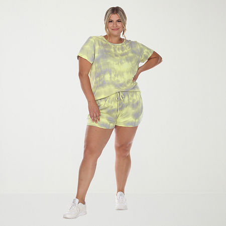 Click here for White Mark Plus Size 2 Piece Top Shorts Lounge Set... prices