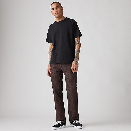 Levis Mens 501 Original Shrink-to-Fit Non-Stretch Jeans - Burgundy