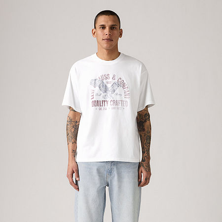Click here for Levis Mens Relaxed Fit Cropped Short Sleeve Crewne... prices