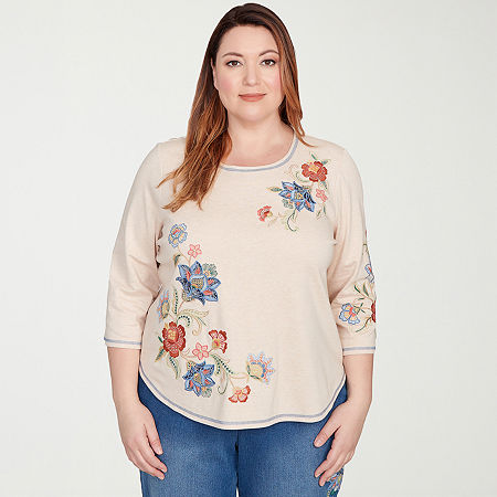 Click here for Alfred Dunner El Paso Womens Plus Round Neck 3/4 S... prices
