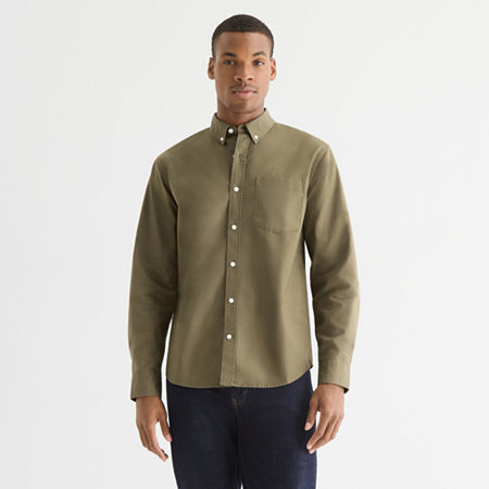 Click here for mutual weave Mens Long Sleeve Relaxed Oxford Butto... prices