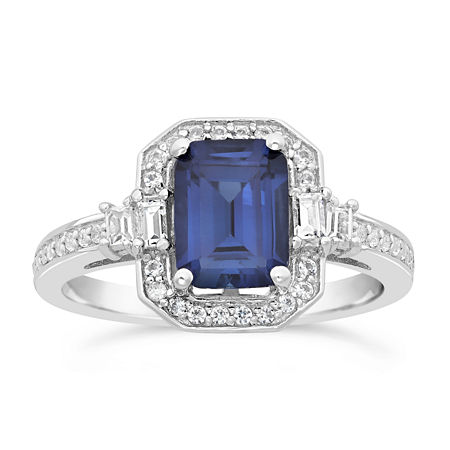 Click here for Womens Lab Created Blue Sapphire Sterling Silver C... prices