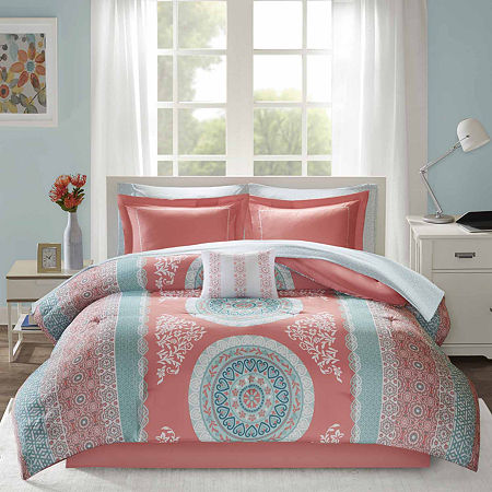 Intelligent Design Loretta 9-Pc. Comforter Set  Full - Coral