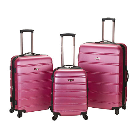 Rockland Melbourne 3-Pc. Hardside Luggage Set - Pink