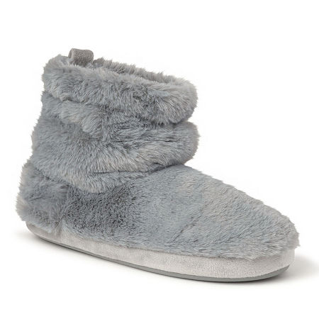 Click here for Womens Dearfoams(R) Kimber Furry Bootie Ankle Slip... prices