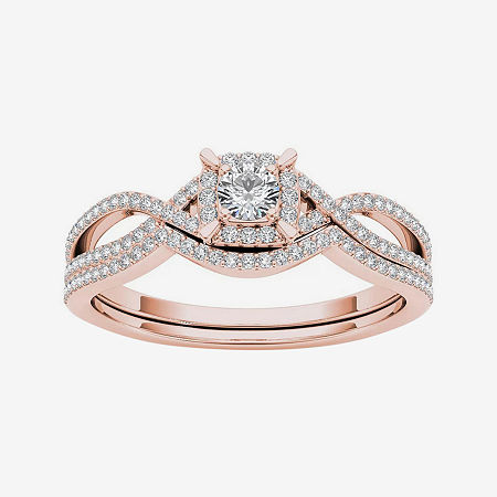 Click here for 1/3 CT.T.W. Natural Diamond 14K Rose Gold Engageme... prices