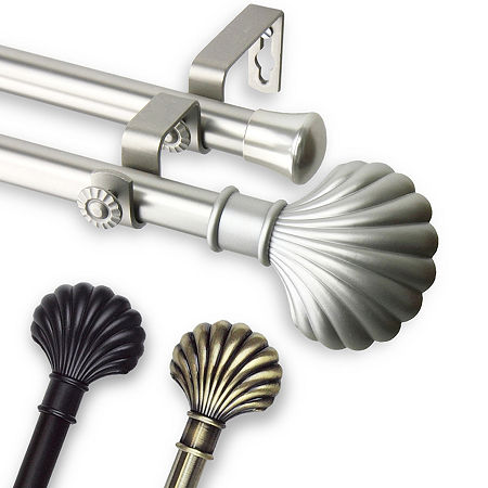 Click here for Rod Desyne Scallop Double Curtain Rod  One Size  S... prices